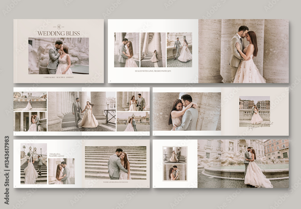 Wedding Photo Album Layout Stock Template | Adobe Stock