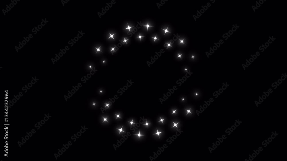 Twinkling Stars Animation on Transparent Background. Blinking Star Loop ...