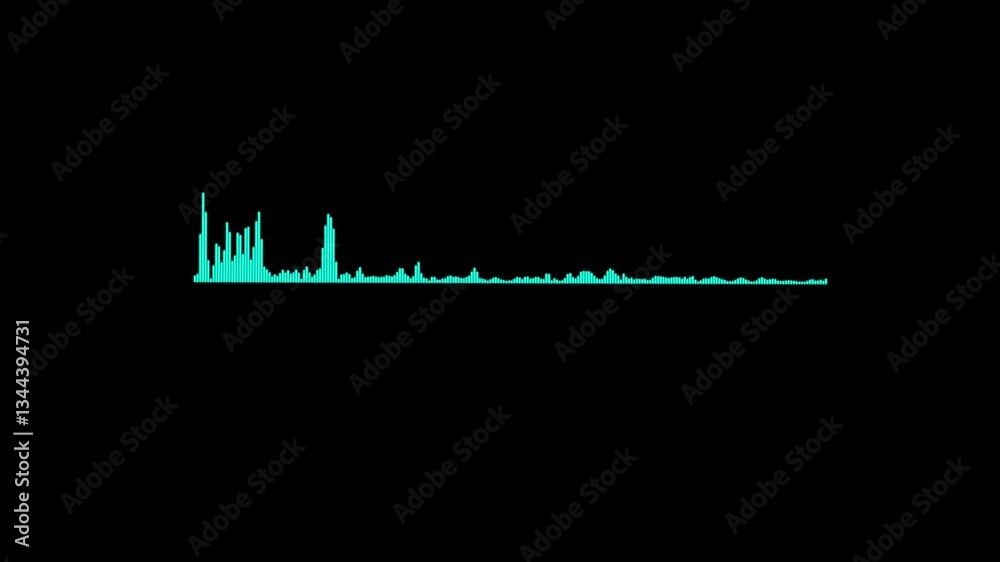 White audio waveform spectrum animation. Alpha channel, spectrum audio ...