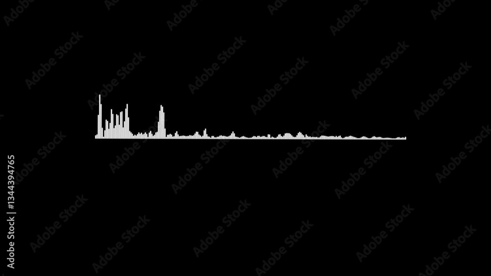 White audio waveform spectrum animation. Alpha channel, spectrum audio ...