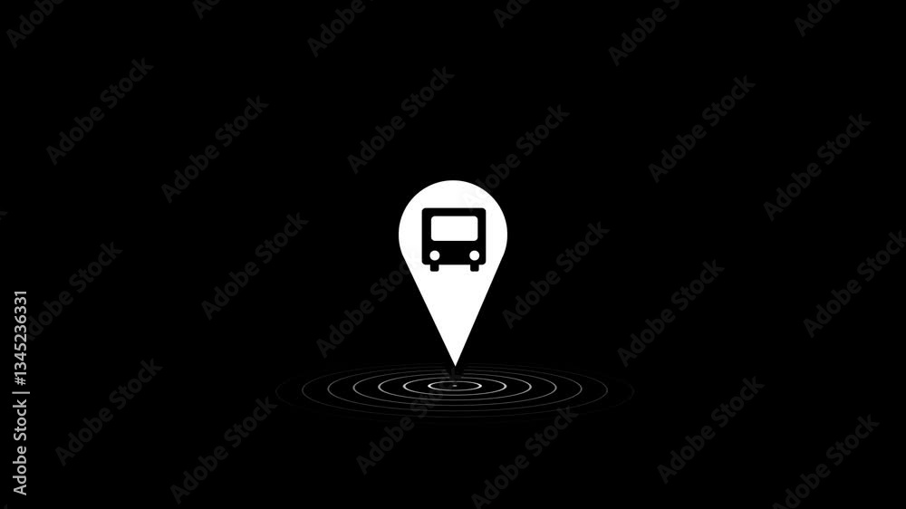 Navigation location with Bus stand icon. Bus stop concept location pin ...