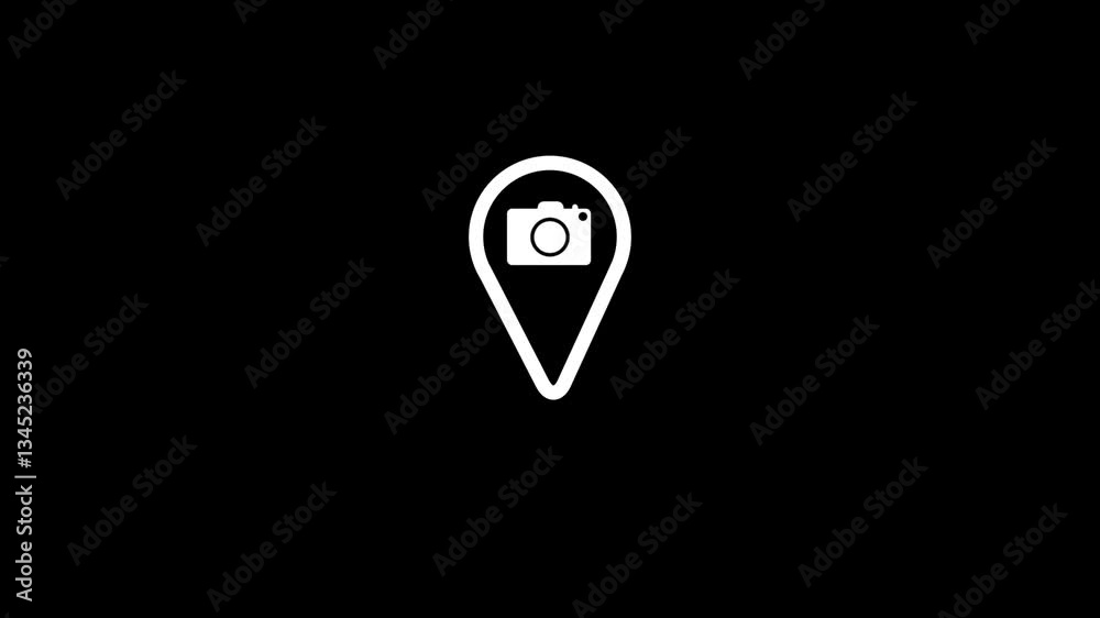Navigation location with camera icon. photography concept location pin ...