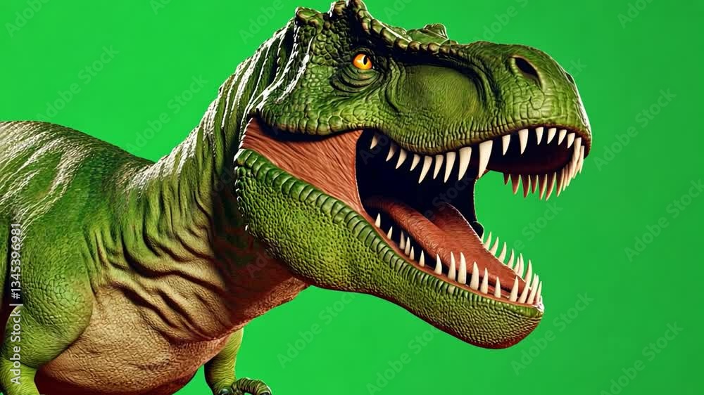 Tyrannosaurus Rex Portrait: A fearsome Tyrannosaurus Rex with sharp ...