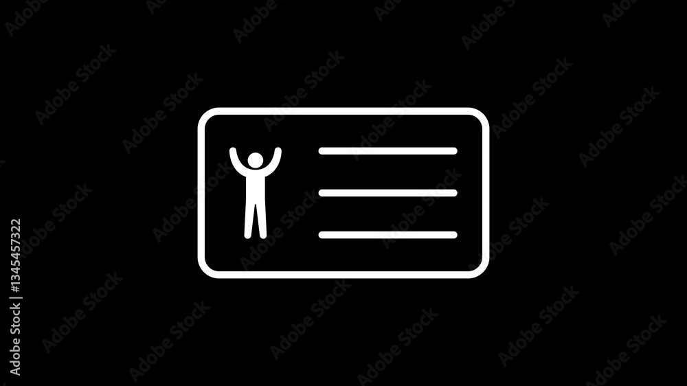 ID Card icon animation. Identification cards outline sign. Driver's ...