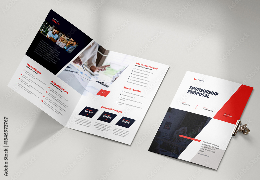 Sponsorship Proposal Bifold Brochure Template Stock Template | Adobe Stock