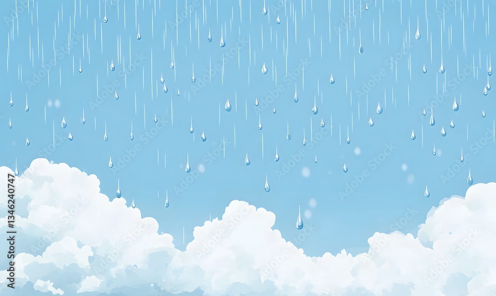 Poster Sky with drizzle and clear, clean stream flowing, Generative AI ...