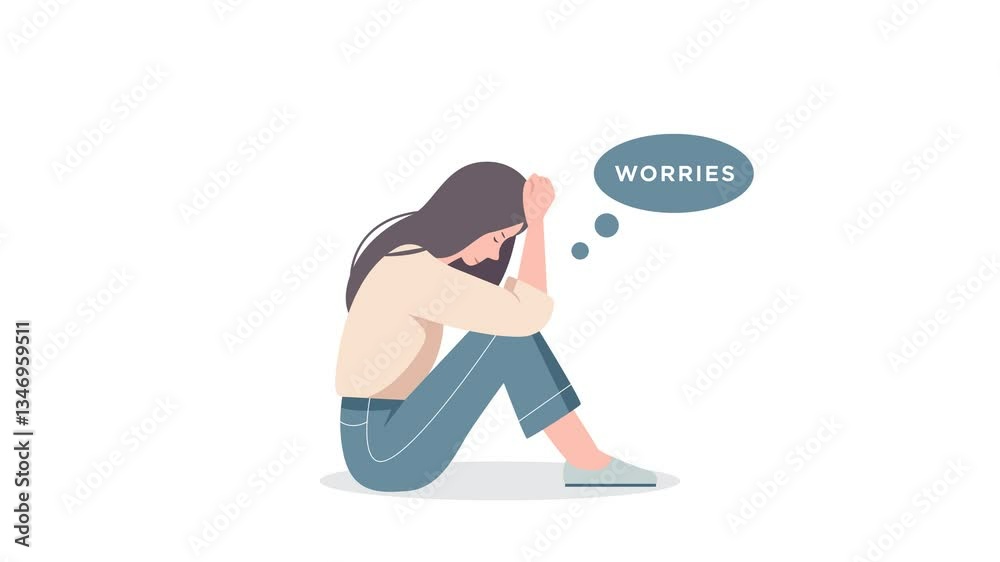 animated deppression girl .Mental health, depression Video about ...