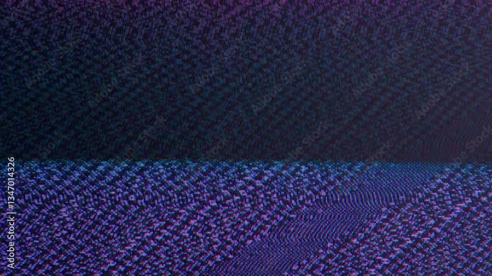 Distorted Signal with Color Noise. Loop. The screen of an old TV, which ...