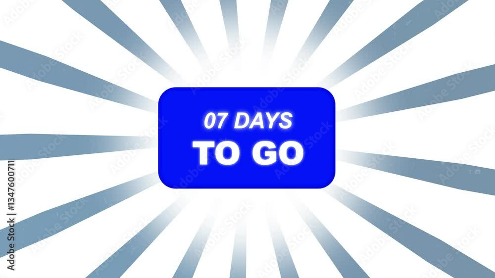 7 days to go Intro Template animation. Motion Graphics animation white ...