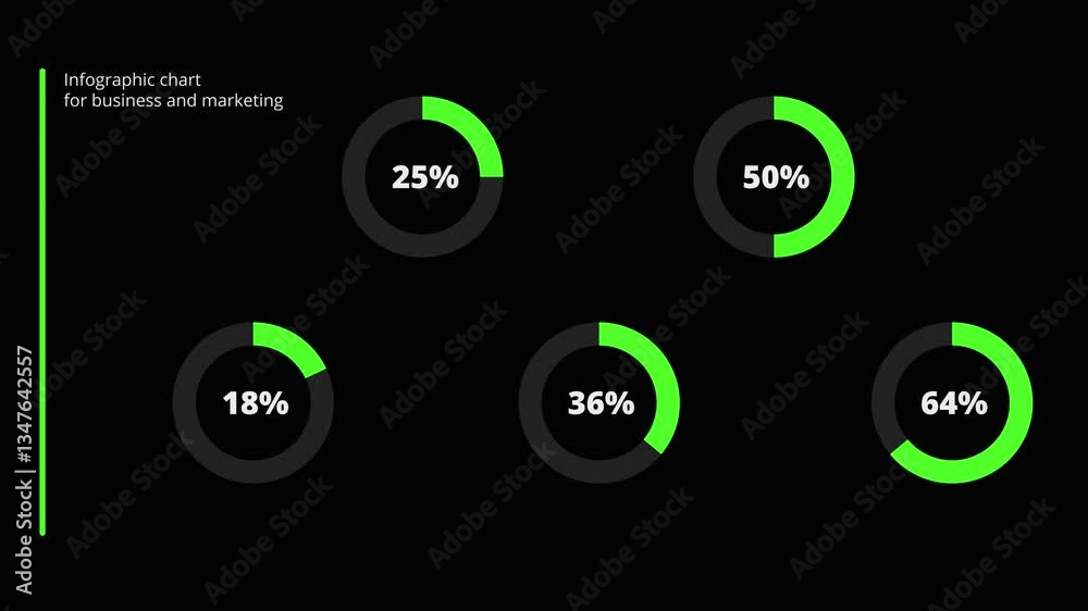 Multicolored infographic chart with Infographic chart with circles in ...