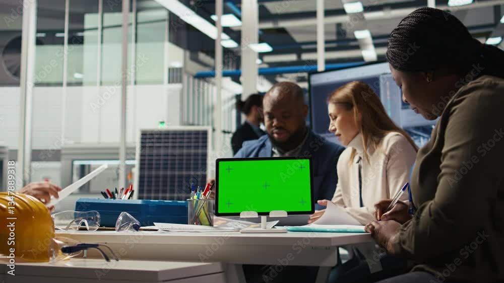 Factory engineer tripping while study assembly lines schematics ...