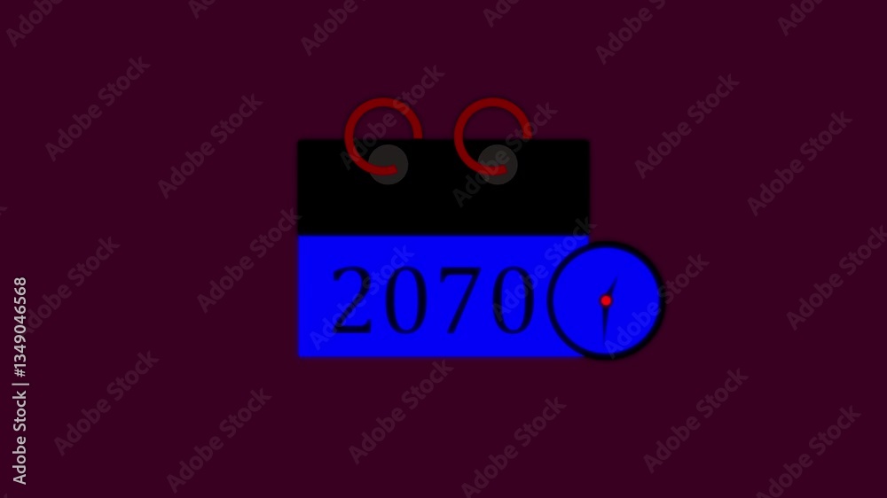 2030 calendar page icon animation. Clock countdown icon video. 2030 ...