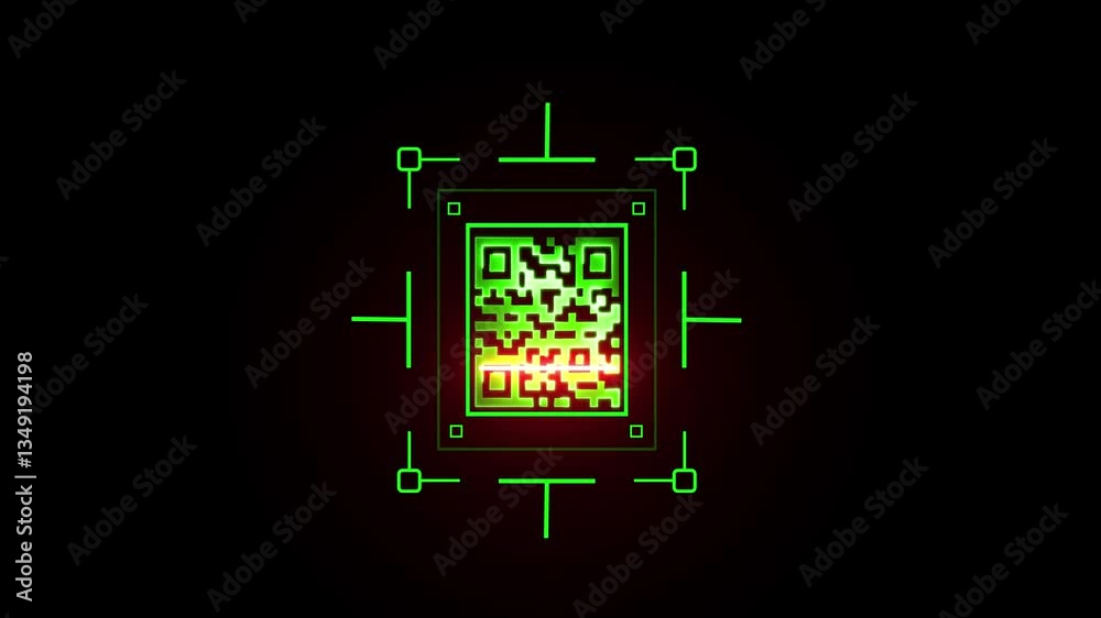 Barcode scanner, QR code Futuristic barcode quick code scanning Bar ...
