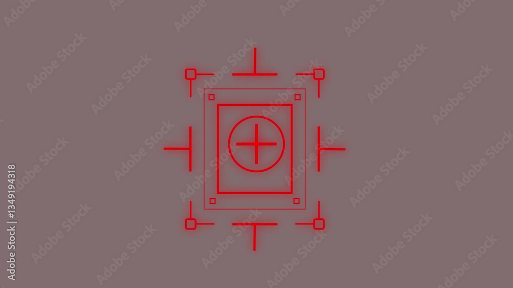 Loop in of formation of square radar display with target in sight in ...