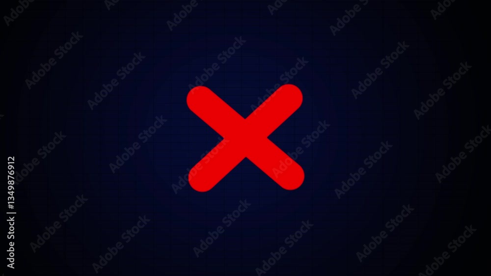 Red Cross animation icon monochrome. Animation. Red X letter, crossed ...