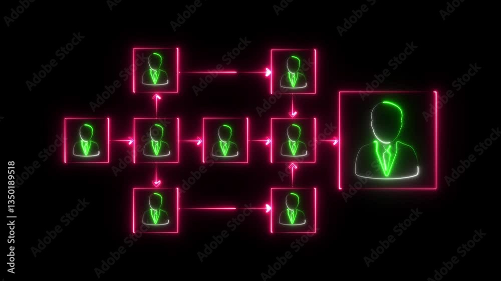 businessman show diagram algorithm flow, organization, and hierarchy scheme. design work flow ...