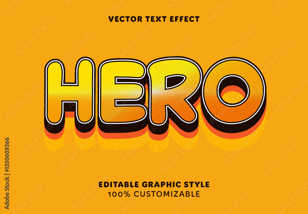 Yellow Comic Bold Pop Fun Playful Vintage Text Effect Stock Template ...