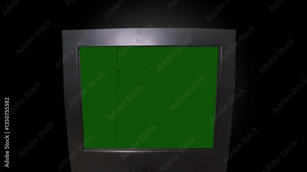 Old Monitor CRT Green Static Noise Loop Animation, 4k seamless loop ...