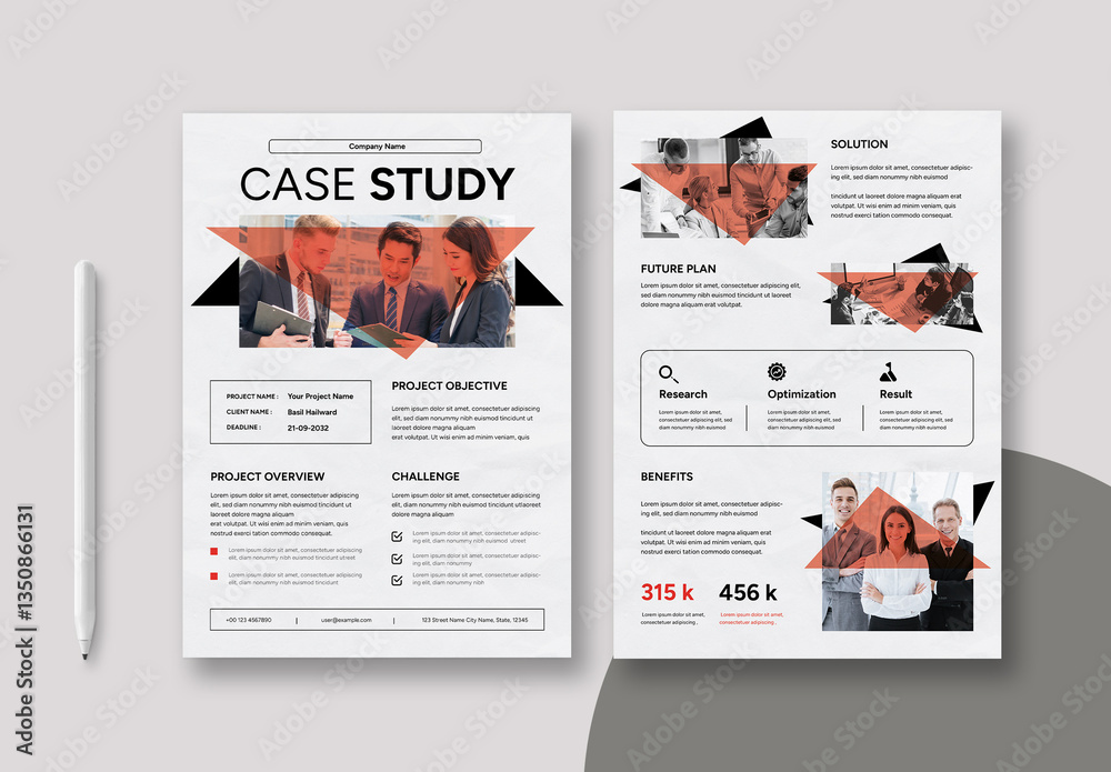 Case Study Template For Modern Layout Stock Template | Adobe Stock