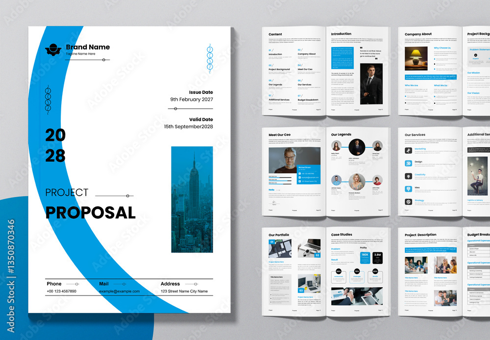 Project Proposal Layout Stock Template | Adobe Stock