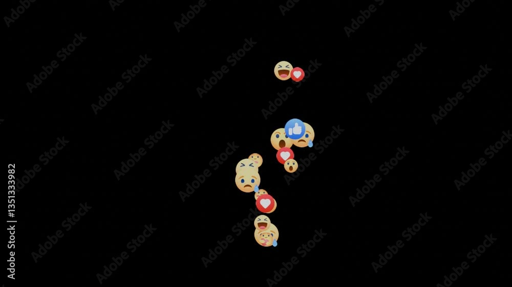 Social media live style emoji with Chroma Key, Emoji social media ...