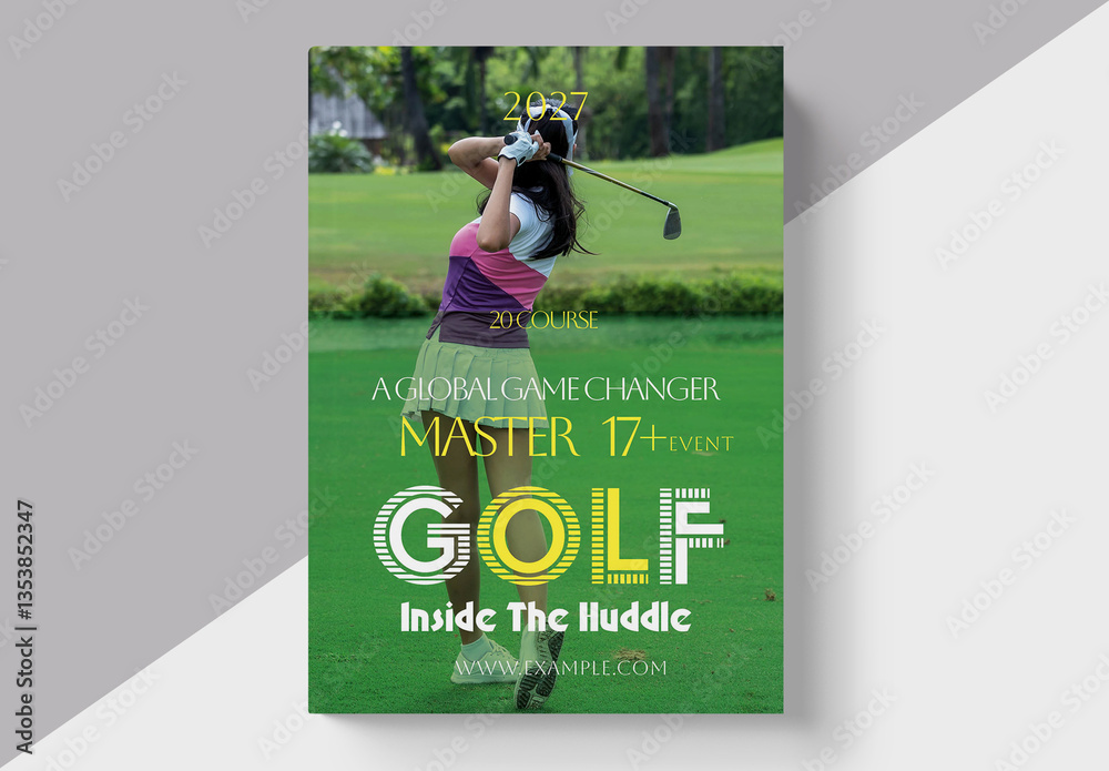 Elegant Golf Sports Magazine Cover Design Stock Template | Adobe Stock