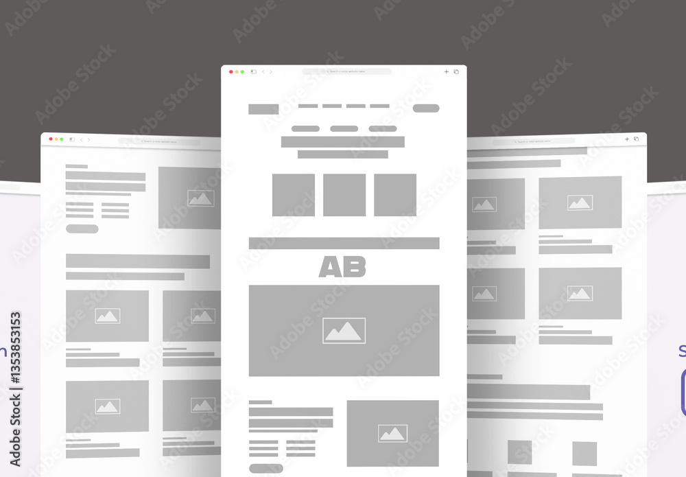 Portfolio Website Wireframe Design Stock Template | Adobe Stock