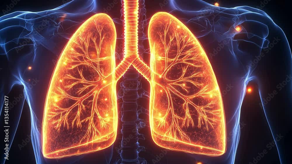 Anatomical animation shows the structure and function of human lungs ...