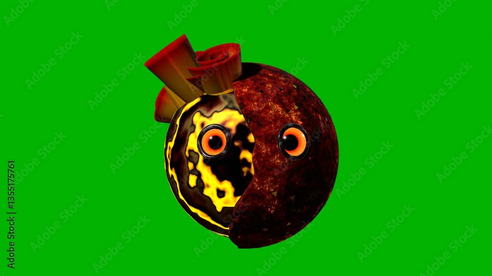 Unique 3D character avatar with lava texture, rose head, & expressive ...