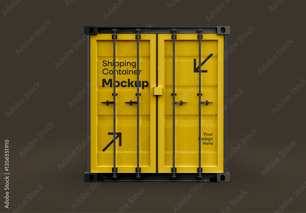 Shipping Container Mockup Design with Editable Background สต็อกเทมเพลต ...