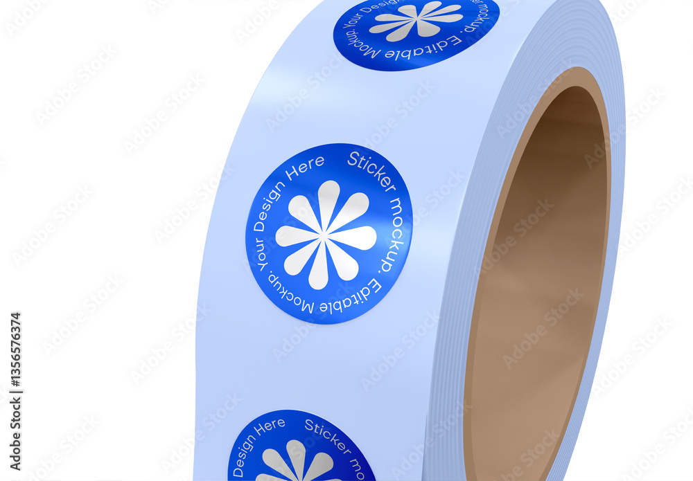 Circular Sticker Roll Mockup Stock Template | Adobe Stock