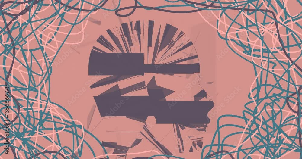 Dementia, memory loss, amnesia concept. Brain damage, cognitive ...