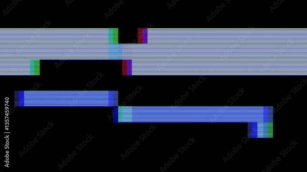 Analog Static Noise texture overlay. Horizontal stripes offset . No signal white noise artifacts ...