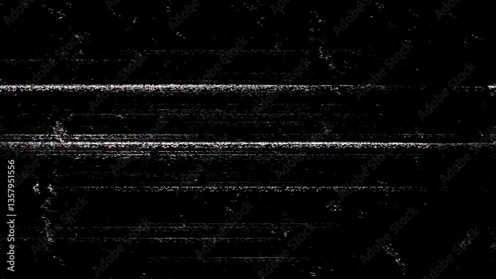 Digital glitch noise animation. Black background. Pixel VHS distortion ...