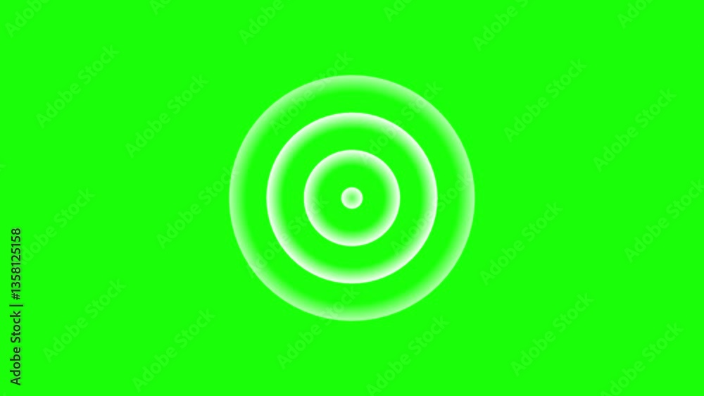 Minimalist radio wave signal animation on a green background, Radio ...