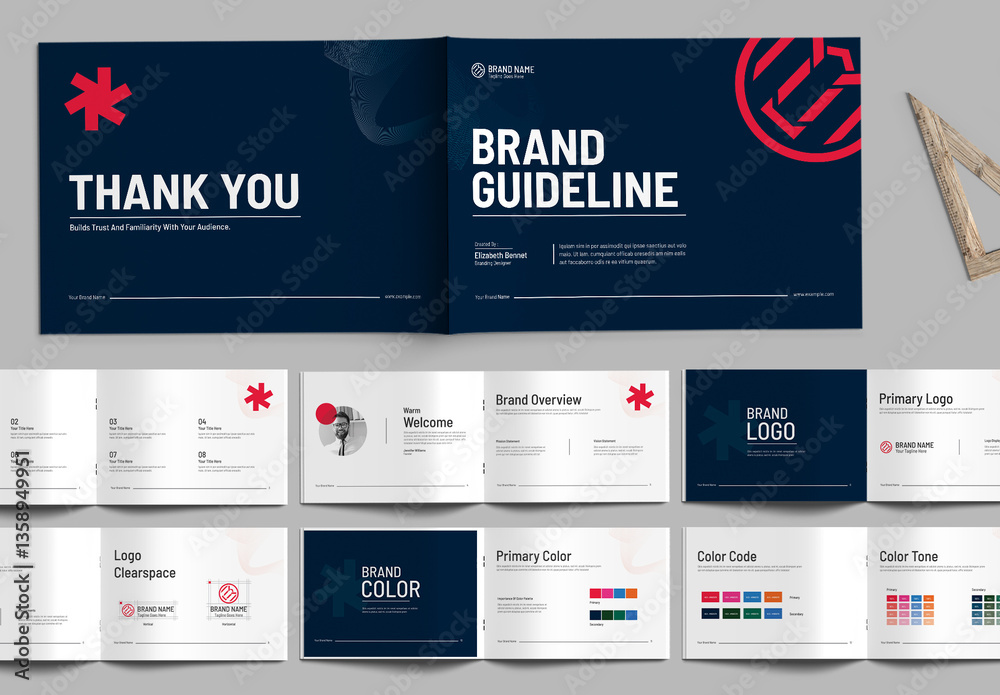 Brand Guideline Layout Design For Corporate Companies Stock Template ...