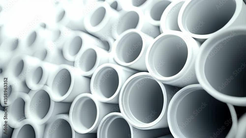 video of Bundle of white PVC pipes, ready for use, durable PVC pipes ...