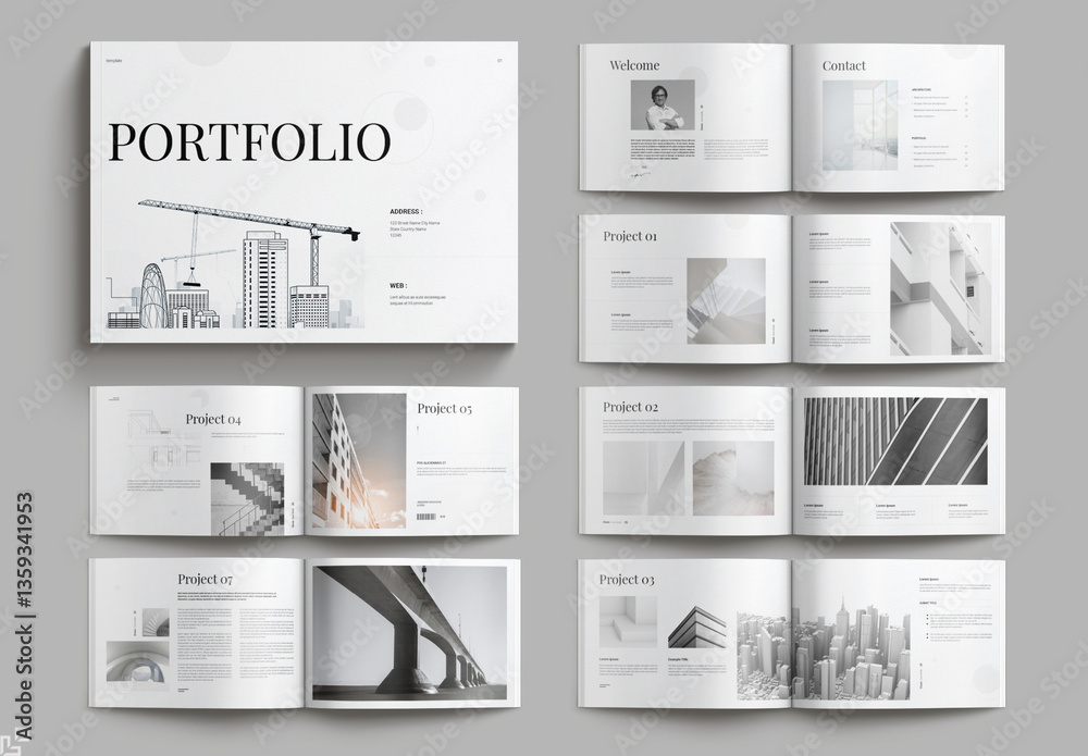 Architecture Portfolio Layout Stock Template | Adobe Stock