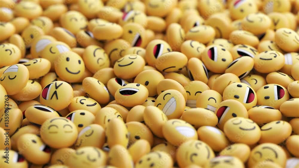 Vidéo Stock Emoji friendly emoticons characters animated background ...