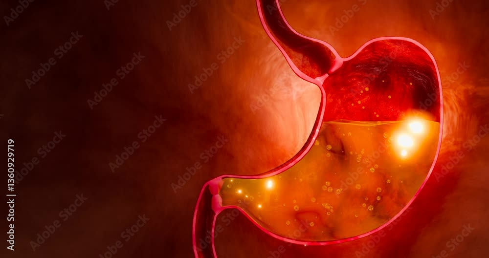 Symptoms of acid reflux or excess acid in the stomach. Gastric juice ...