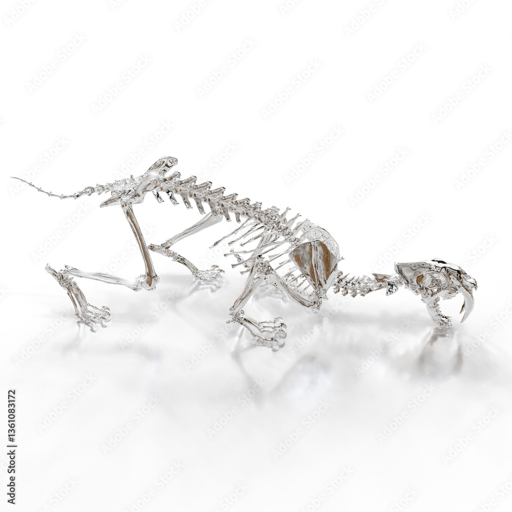Poster Fossilized Smilodon Skeleton in Museum Exhibit – Wall Art ...