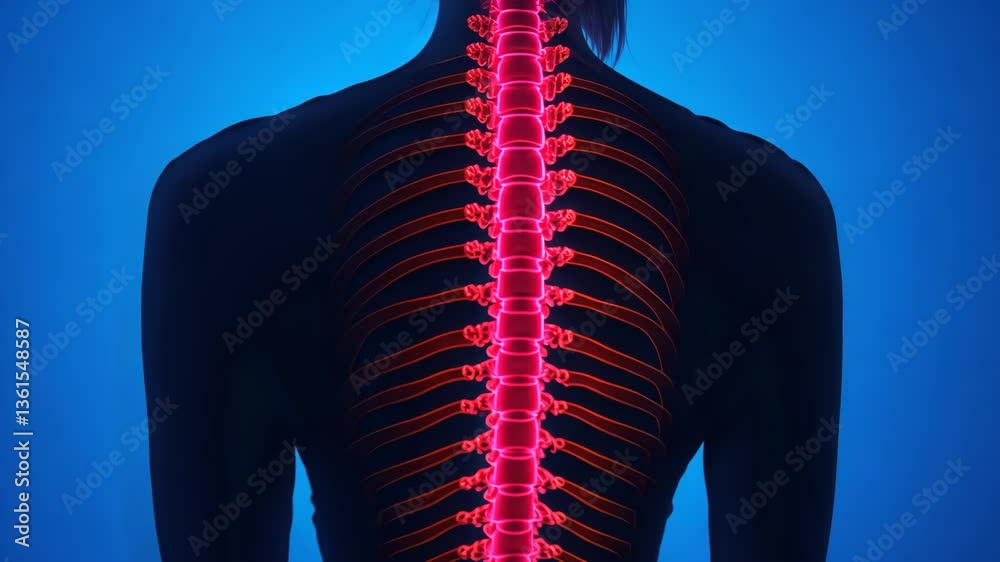 Visual representation of human spine anatomy showcasing vertebrae and ...