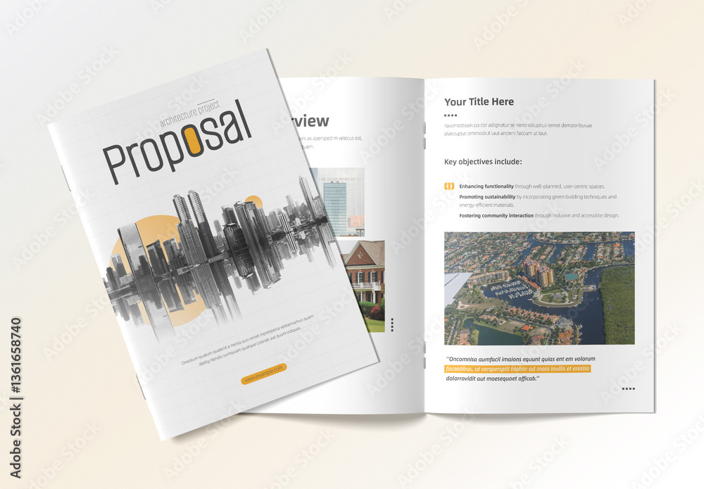 Architecture Portfolio Project Proposal Brochure Layout Stock Template | Adobe Stock