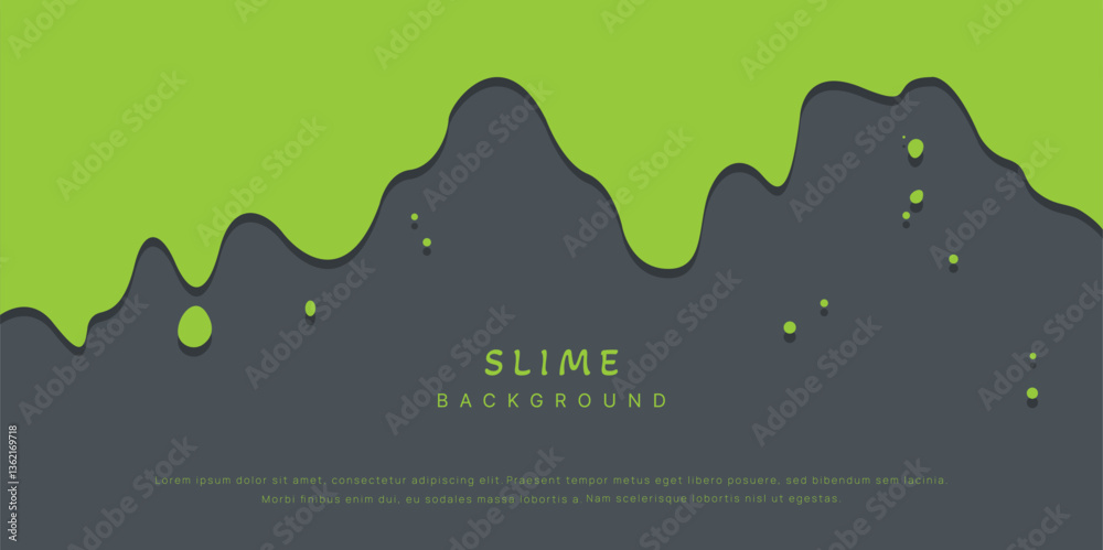 Poster Slime background of Modern poster, dynamic splashes and drops ...