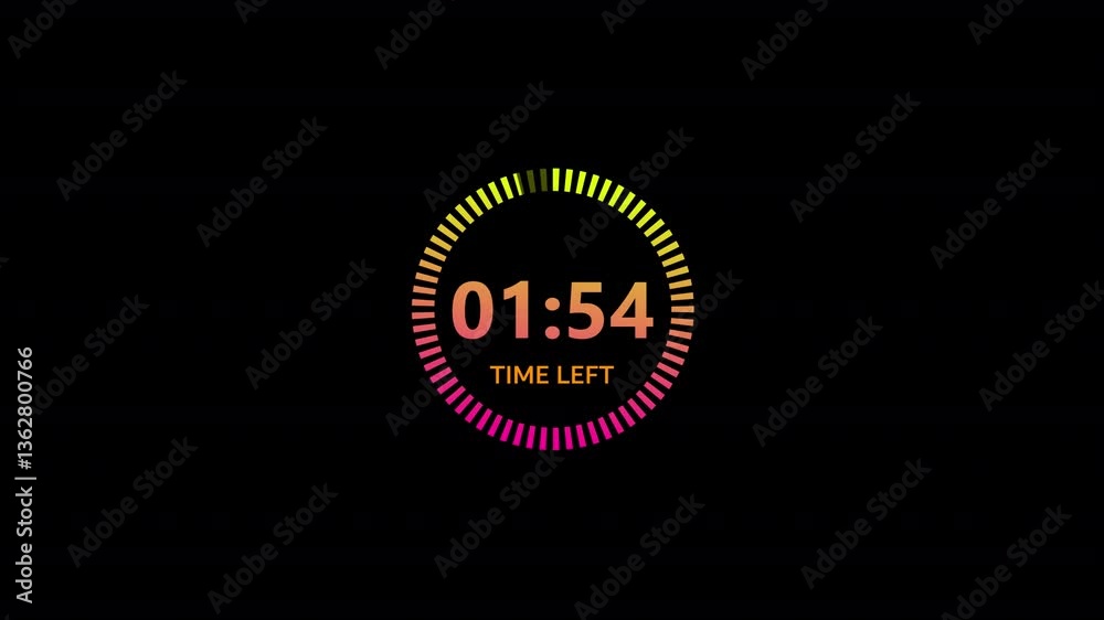 2 minute countdown timer animation seconds on transparent background ...