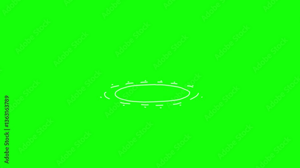 Rainfall single drop fading circles green screen background. Linear ...