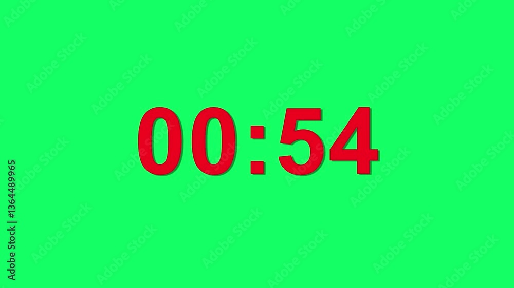 Vídeo do Stock: Digital Clock Countdown Timer - 1 Minute 60s. Digital clock count, Digital ...
