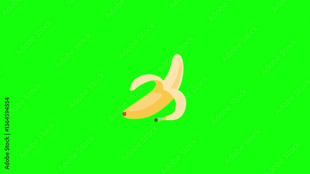 Banana icon, Animated Fruit icons. Banana cartoon animation. loop ...