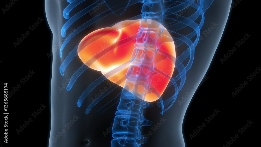Human Internal Digestive Organ Liver Anatomy Animation Concept Stock ...