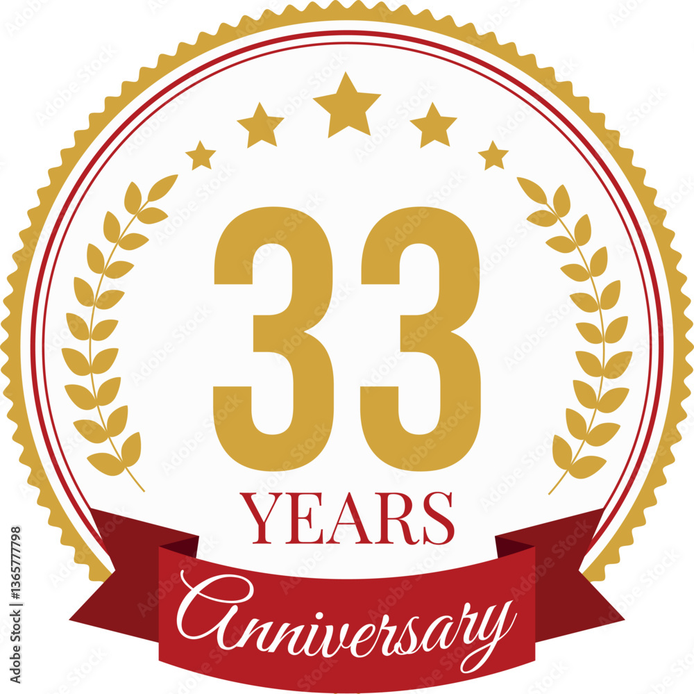 Poster Logo 33 Years Anniversary Celebration Design Template. – Wall ...